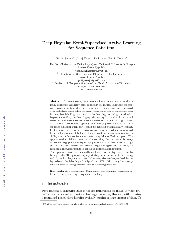 Pdf Deep Bayesian Semi Supervised Active Learning For Sequence Labelling
