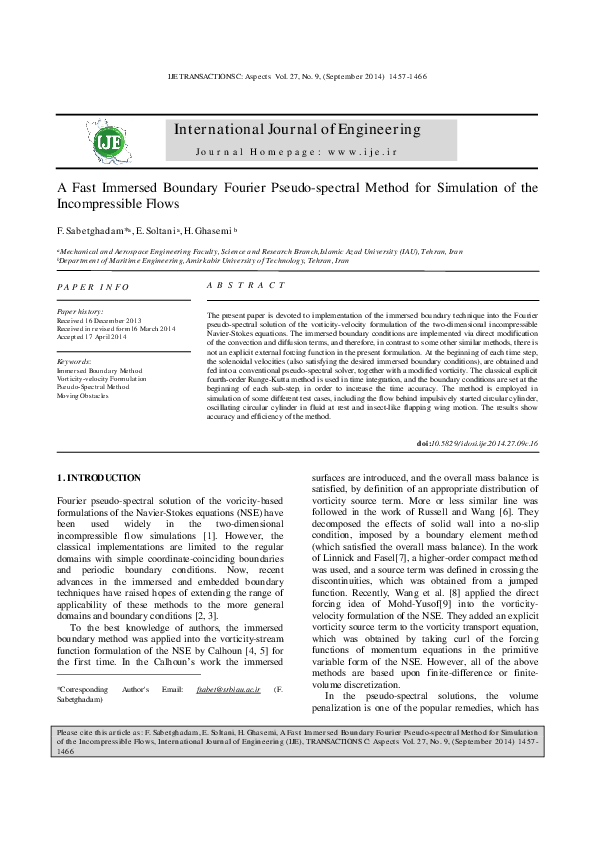 (PDF) A Fast Immersed Boundary Fourier Pseudo-spectral Method for Simulation of the ...