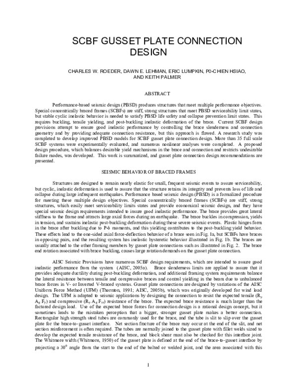 (PDF) SCBF Gusset Plate Connection Design