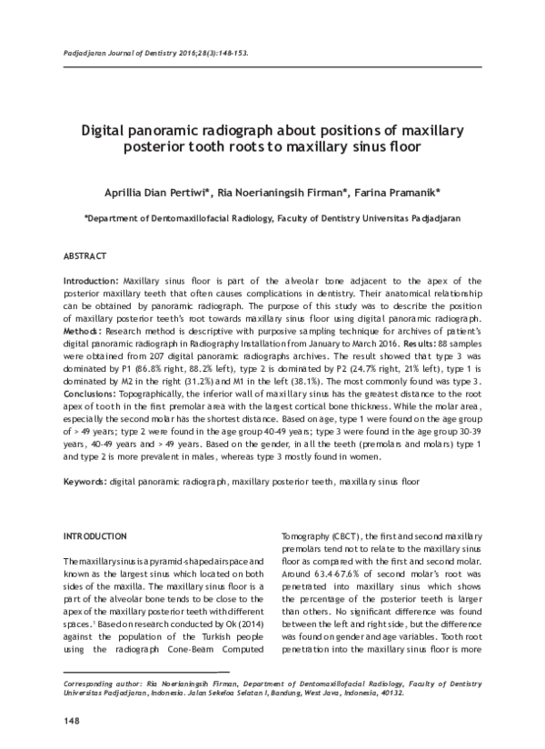 (PDF) Digital panoramic radiograph about positions of maxillary ...