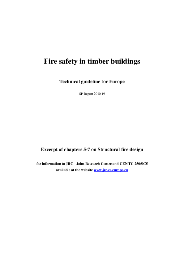 (PDF) Fire safety in timber buildings - Technical guideline for Europe