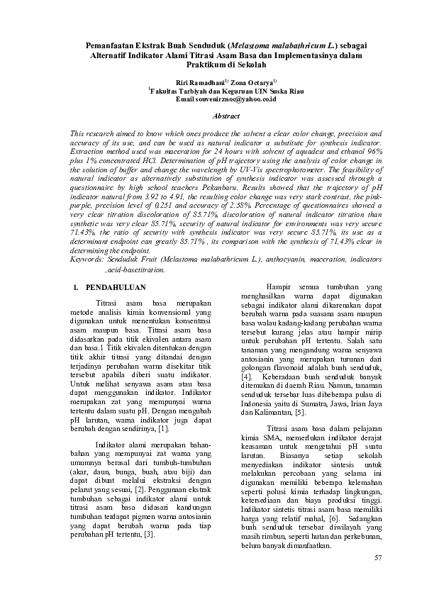 (PDF) Pemanfaatan Ekstrak Buah Senduduk (Melastoma malabathricum L ...