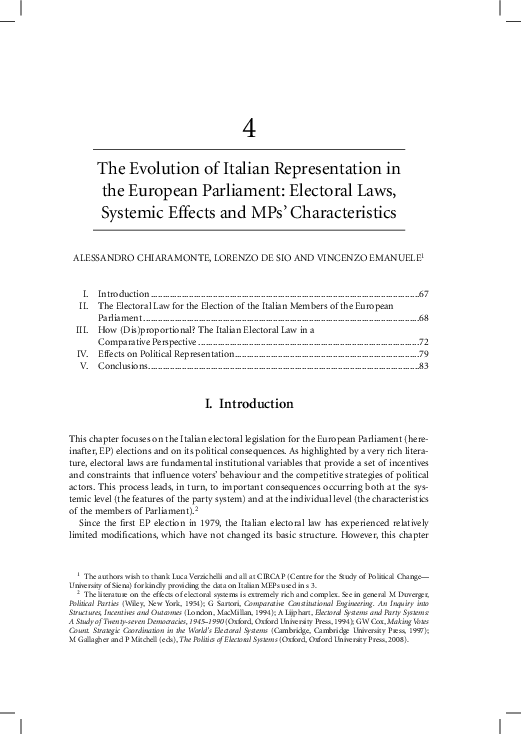 (PDF) The Evolution of Italian Representation in the European ...