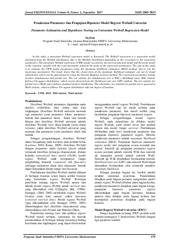 (PDF) Penaksiran Parameter Dan Pengujian Hipotesis ModelGeographically ...