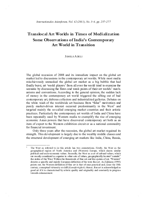 (PDF) Translocal Art Worlds in Times of Medialization. Some ...