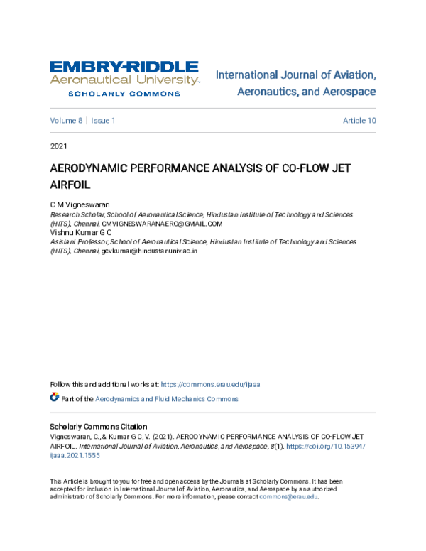 (PDF) Aerodynamic Performance Analysis of Co-Flow Jet Airfoil