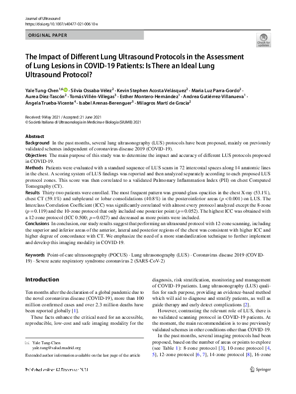 (PDF) The Impact of Different Lung Ultrasound Protocols in the ...