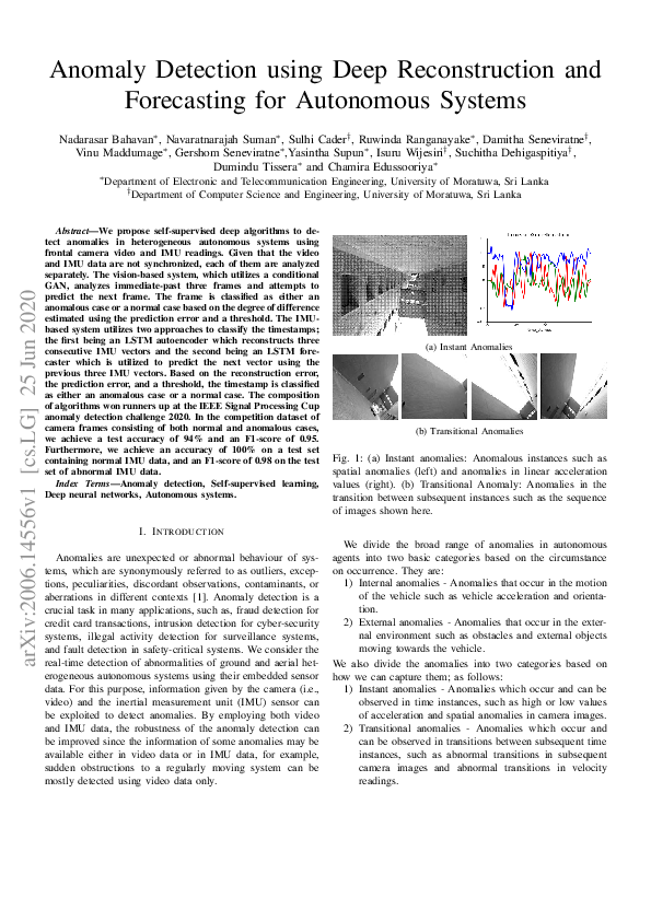 Pdf Anomaly Detection Using Deep Reconstruction And Forecasting For