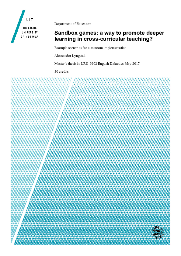 (PDF) Sandbox games. A way to promote deeper learning in cross ...