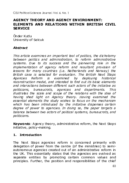 (PDF) Agency Theory and Agency Environment: Elements and Relations ...