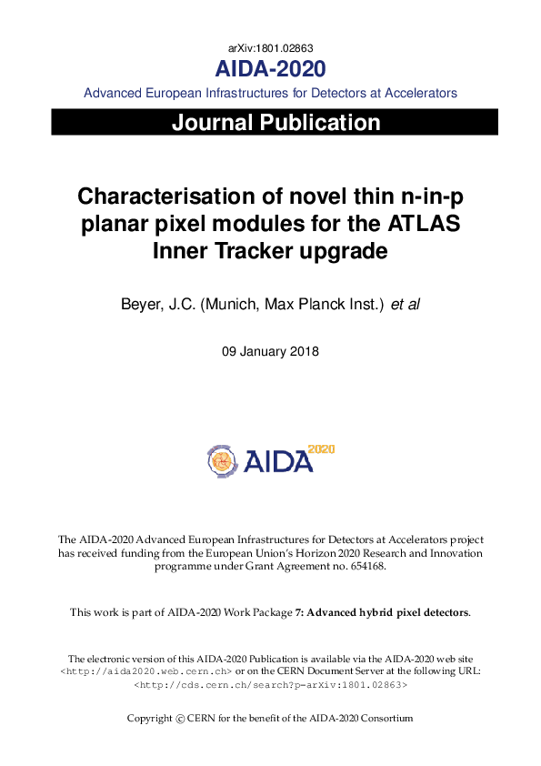 (PDF) Characterisation of novel thin n-in-p planar pixel modules for ...