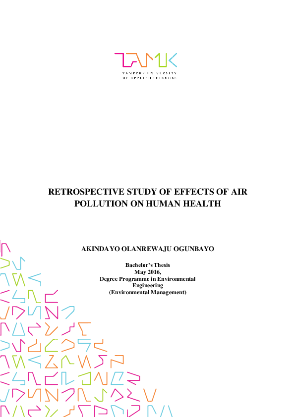 (PDF) Retrospective Study of Effects of Air Pollution on Human Health