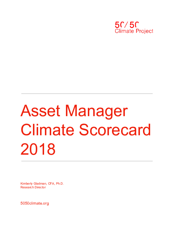 (PDF) Asset Manager Climate Scorecard 2018