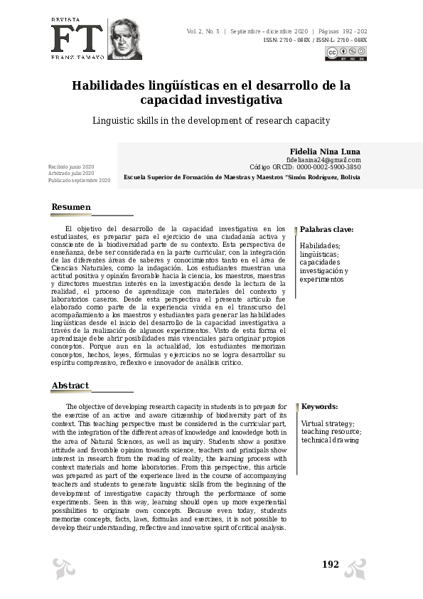 (PDF) Habilidades lingüísticas en el desarrollo de la capacidad ...