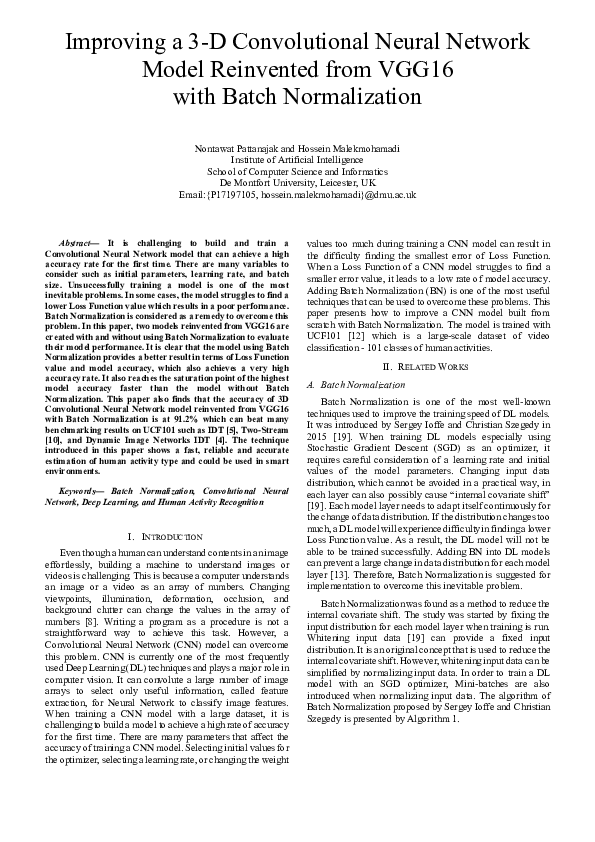(PDF) Improving a 3-D Convolutional Neural Network Model Reinvented ...