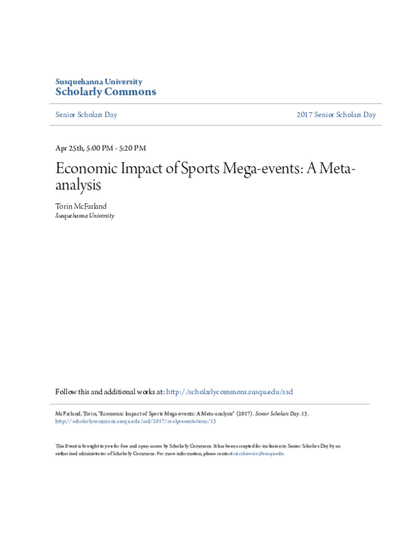 (PDF) Economic Impact of Sports Mega-events: A Meta-analysis