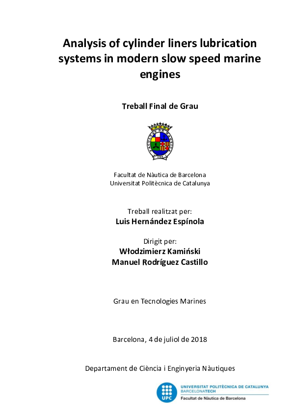 (PDF) Analysis of cylinder liners lubrication systems in modern slow ...