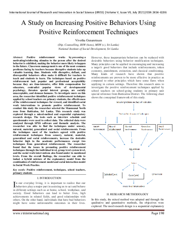 (PDF) A Study on Increasing Positive Behaviors Using Positive ...
