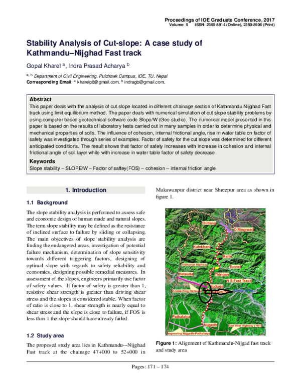 (PDF) Stability Analysis of Cut-slope : A case study of Kathmandu ...