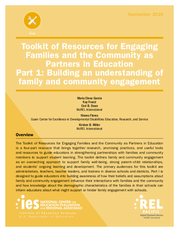 (PDF) Toolkit of Resources for Engaging Families and the Community as ...