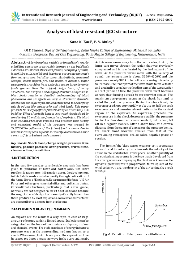 (PDF) Analysis of blast resistant RCC structure