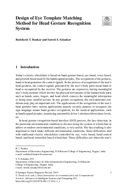 (PDF) Design of Eye Template Matching Method for Head Gesture ...
