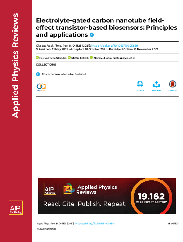 (PDF) Electrolyte-gated carbon nanotube fieldeffect transistor-based ...
