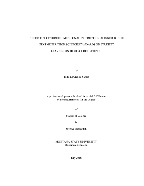 (PDF) The effect of three-dimensional instruction aligned to the Next ...