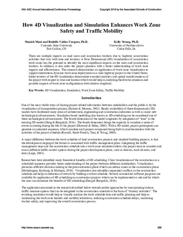 (PDF) How 4D Visualization and Simulation Enhances Work Zone Safety and ...