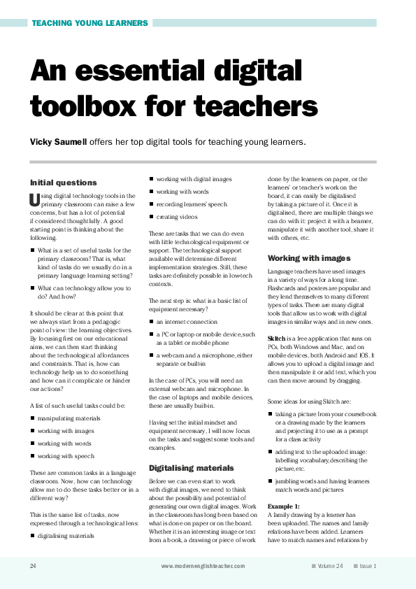 (PDF) An essential digital toolbox for teachers
