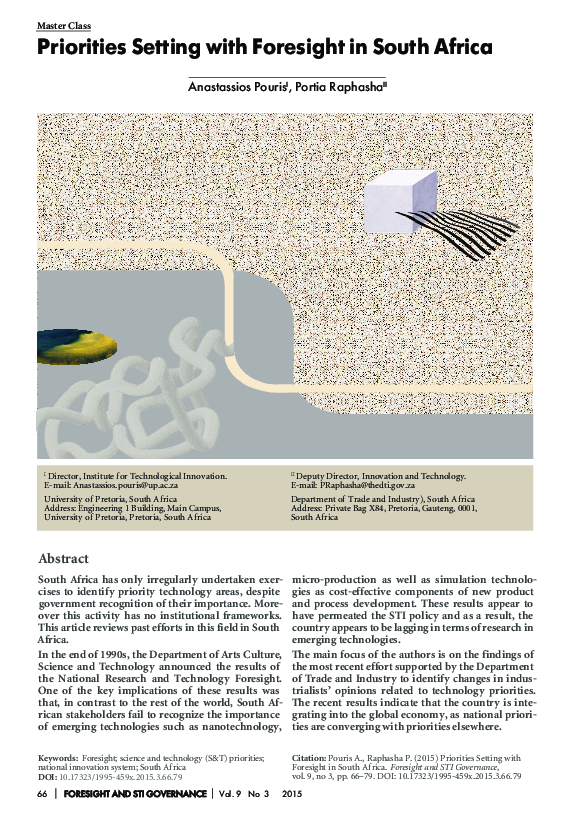 (PDF) Priorities Setting with Foresight in South Africa