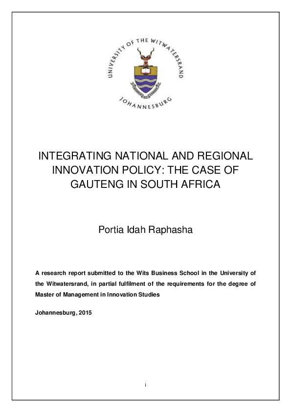 (PDF) Integrating national and regional innovation policy: the case of ...