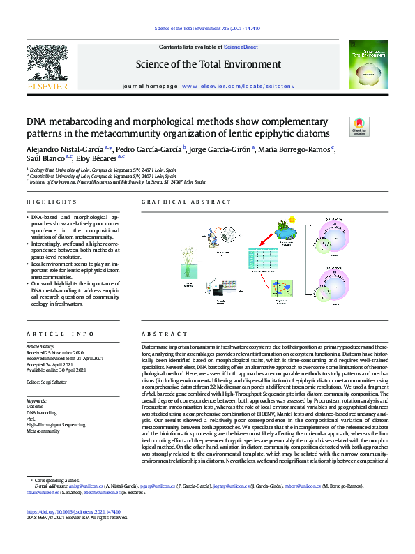 (PDF) DNA metabarcoding and morphological methods show complementary patterns in the ...