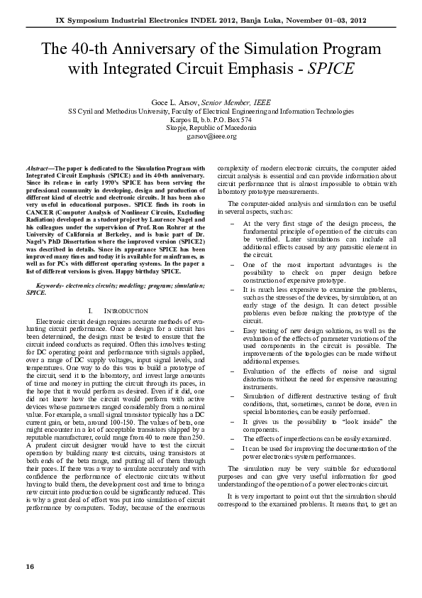 (PDF) The 40-th Anniversary of the Simulation Program with Integrated ...