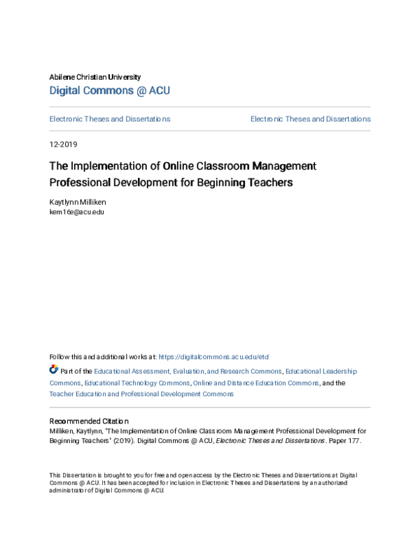 (PDF) The Implementation of Online Classroom Management Professional ...