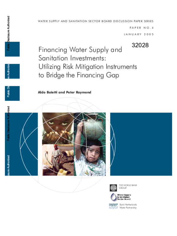 (PDF) Financing Water Supply and Sanitation Investments : Utilizing ...