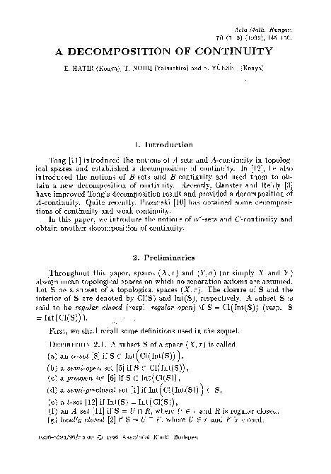 (PDF) A decomposition of continuity