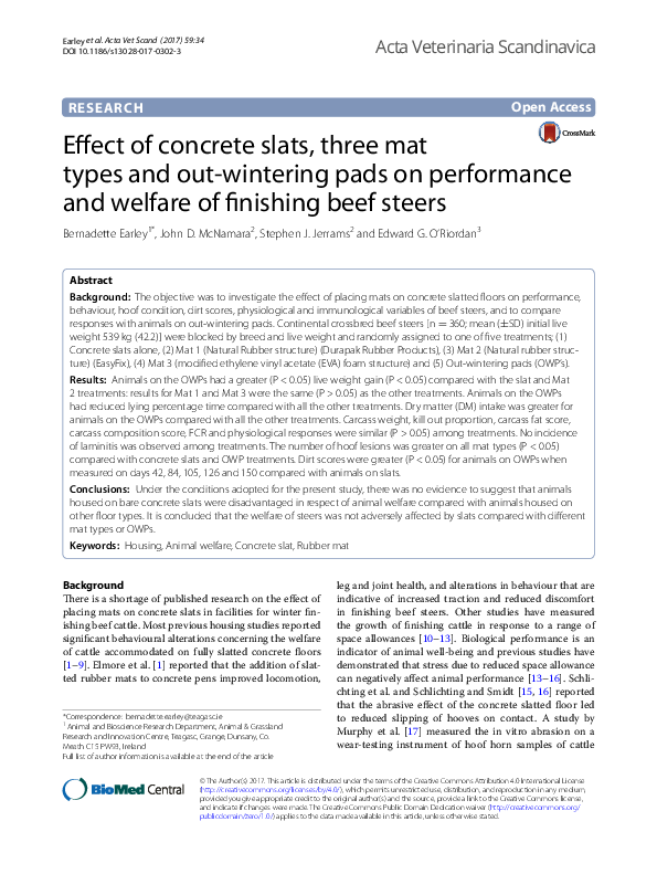 (PDF) Effect of concrete slats, three mat types and out-wintering pads ...