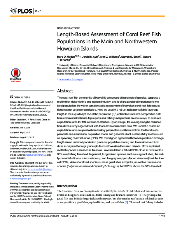 (PDF) Length-Based Assessment of Coral Reef Fish Populations in the ...