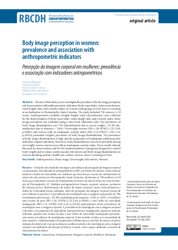 (PDF) Body image perception in women: prevalence and association with ...