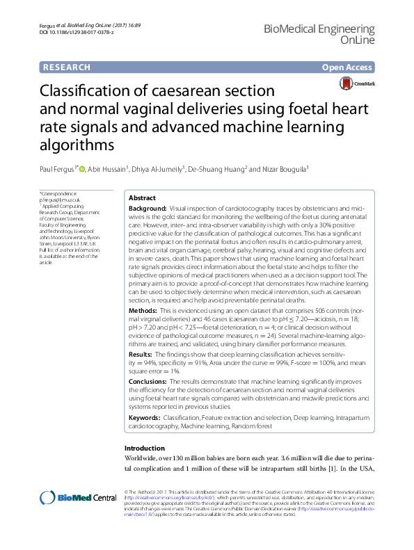 (PDF) Classification of caesarean section and normal vaginal deliveries ...