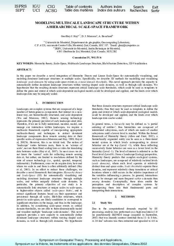 Pdf Modeling Multi Scale Landscape Structure Within A Hierarchical