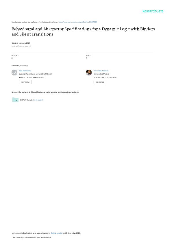 (PDF) Behavioural and Abstractor Specifications for a Dynamic Logic ...