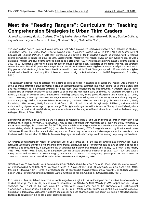 (PDF) Meet the "Reading Rangers": Curriculum for Teaching Comprehension ...