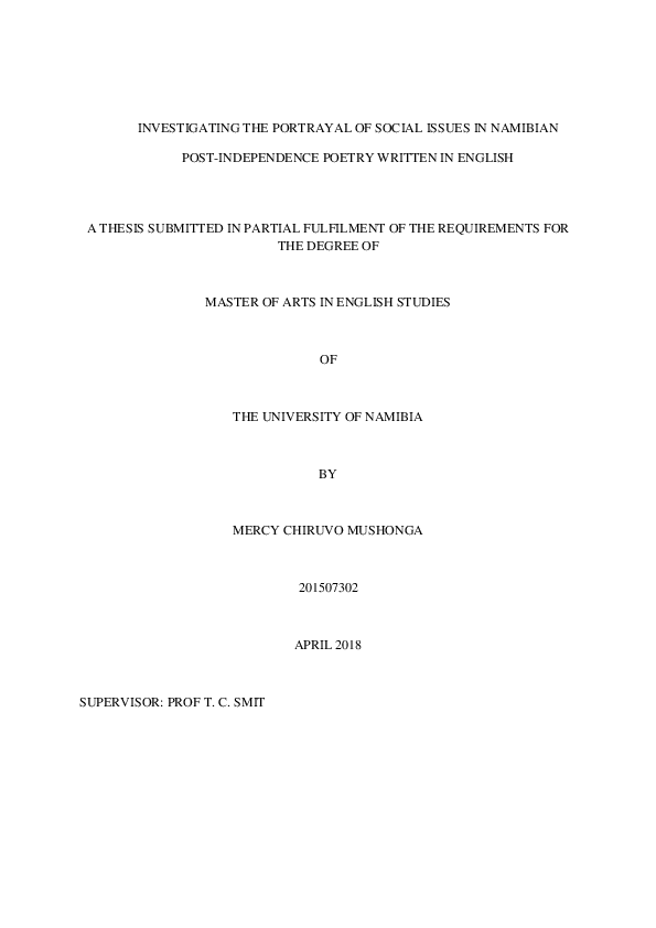 (PDF) Investigating the portrayal of social issues in Namibian post ...