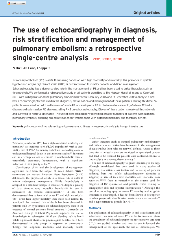 (PDF) The Use of Echocardiography in Diagnosis, Risk Stratification and Management of Pulmonary ...