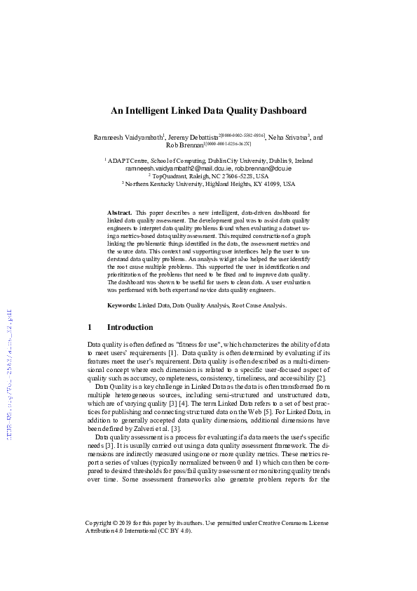 (PDF) An Intelligent Linked Data Quality Dashboard