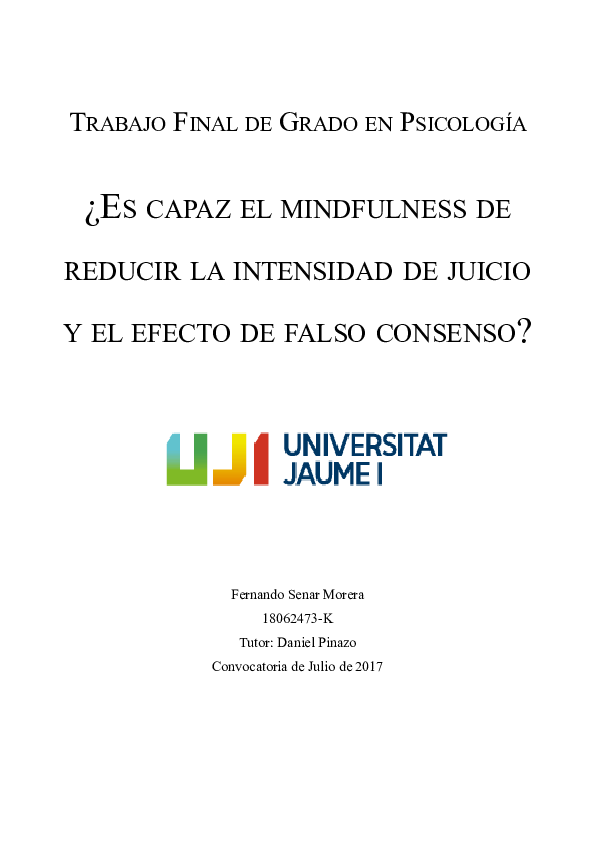 (PDF) Es capaz el mindfulness de reducir la intensidad de juicio y el ...