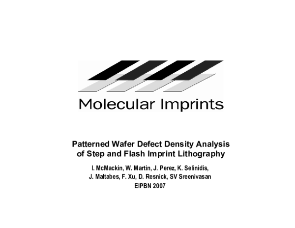 (PDF) Patterned wafer defect density analysis of step and flash imprint ...