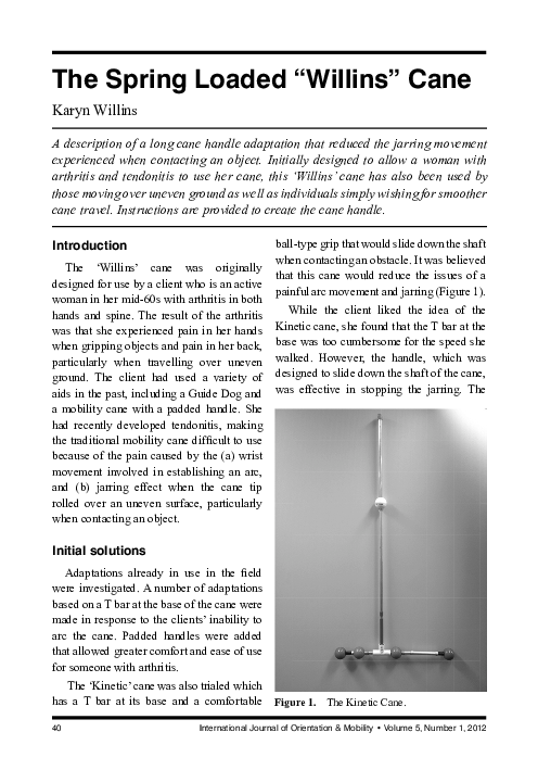 (PDF) The Spring Loaded “Willins” Cane | Karyn Willins - Academia.edu